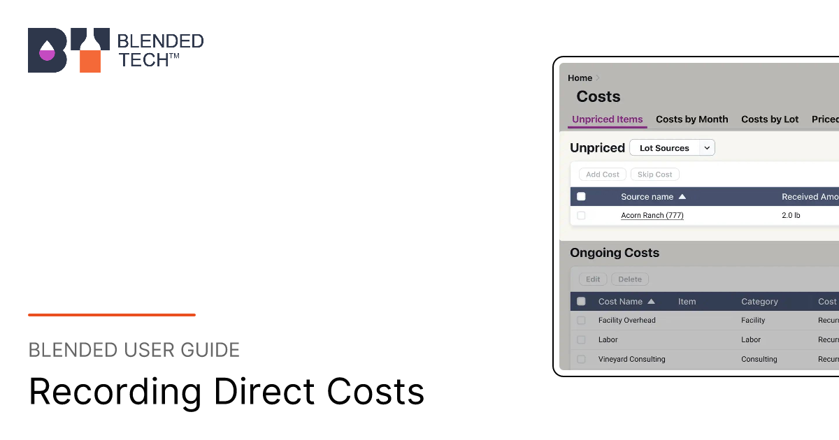Recording Direct Costs | Blended User Guide