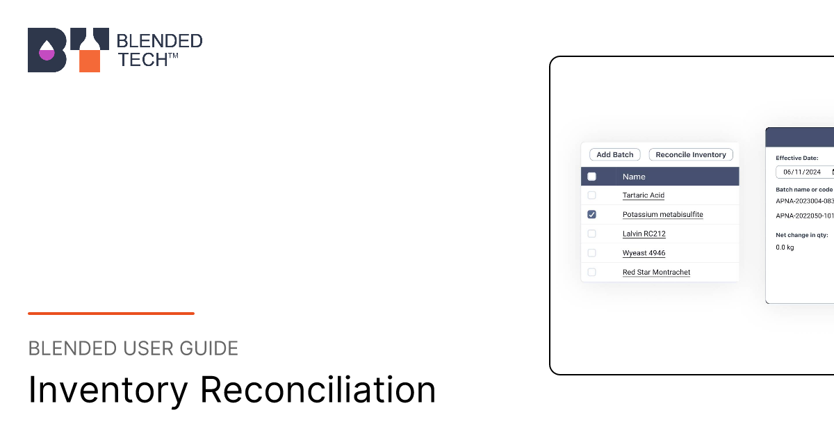 Inventory Reconciliation | Blended User Guide