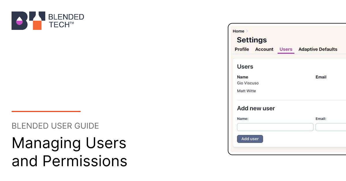 Managing Users and Permissions | Blended User Guide